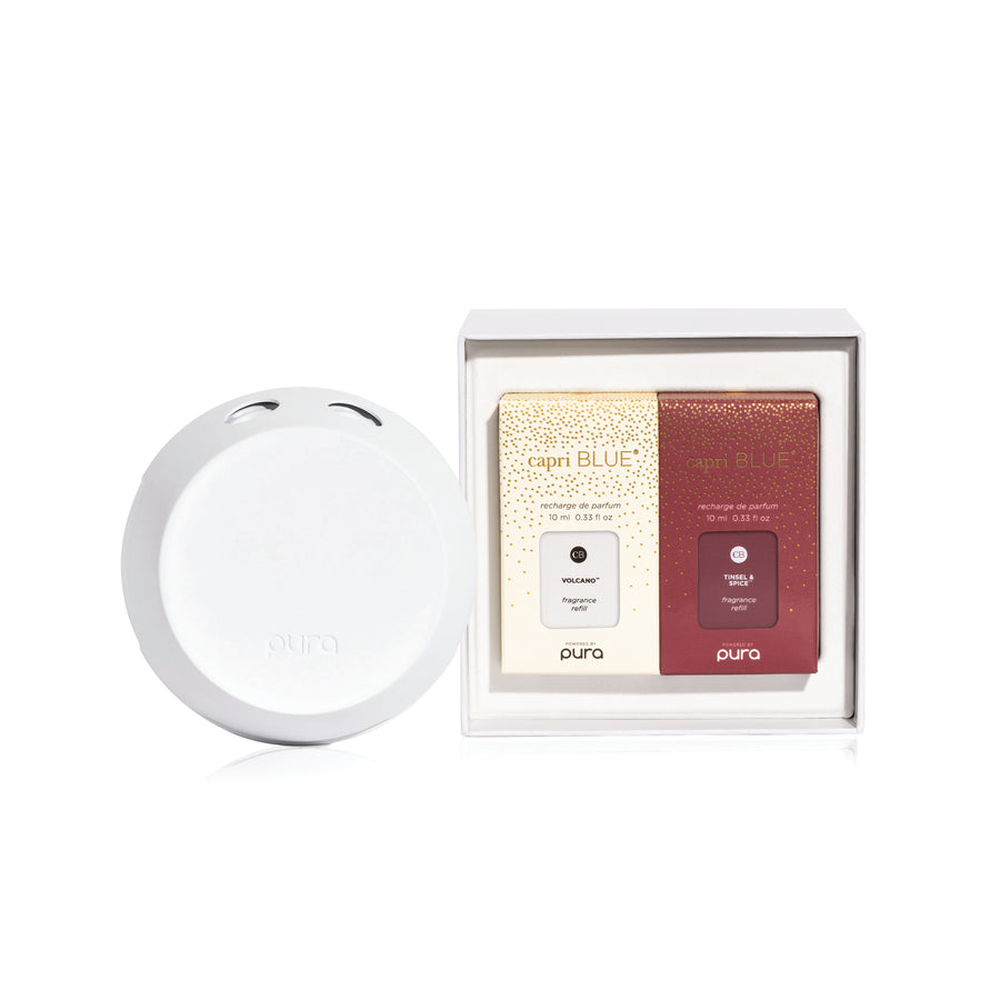 CB + PURA V4 Smart Home Diffuser Kit, Tinsel & Spice & Volcano | Capri Blue