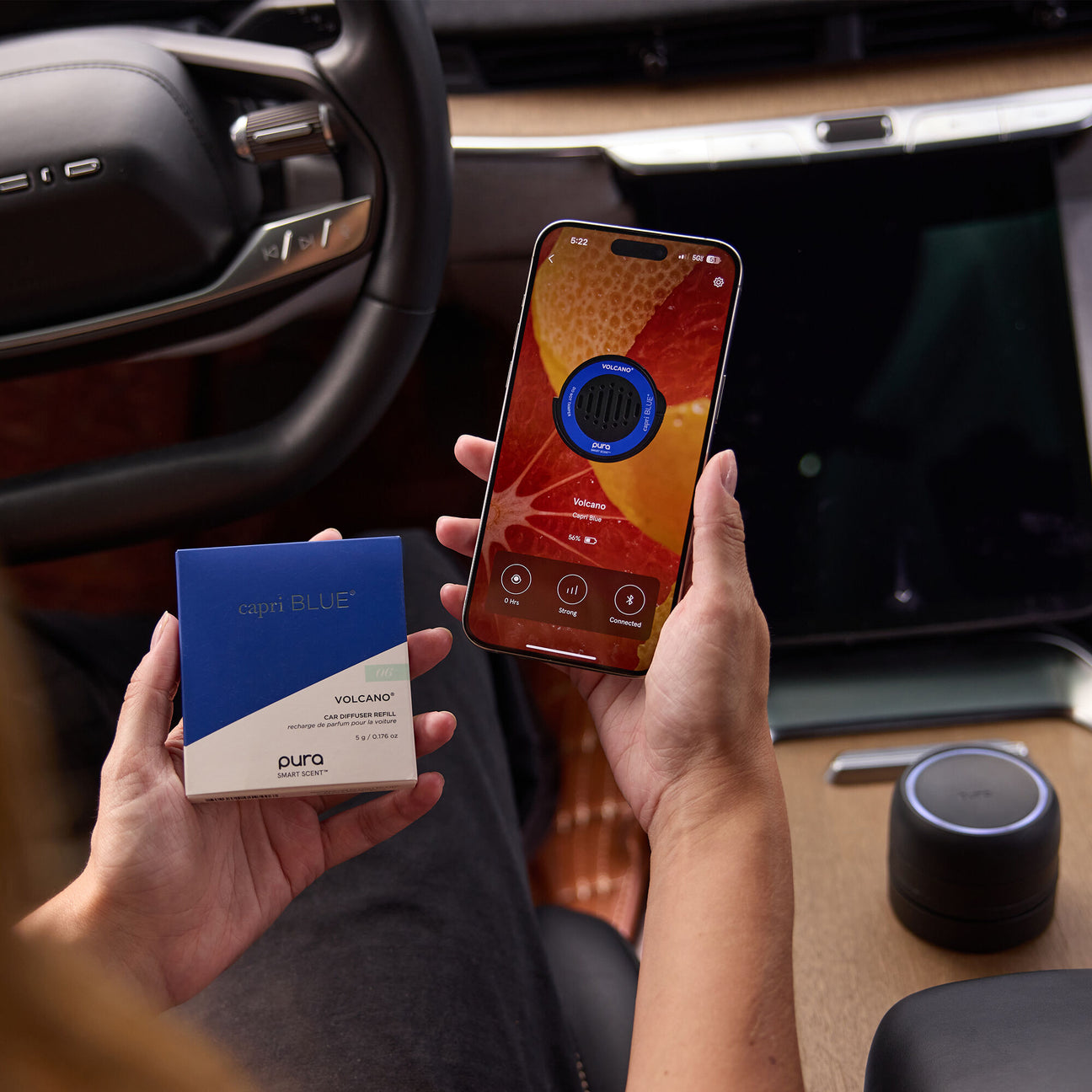 CB + PURA Car Pro Diffuser Refill 2-PK Bundle, Volcano | Capri Blue