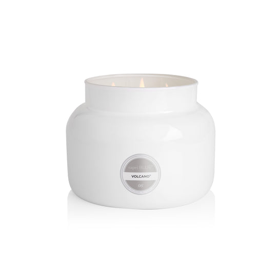 White Signature Candle Volcano Candle 28oz | Capri Blue